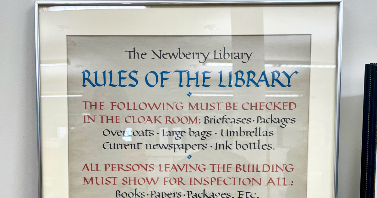 Libraries Rule (and Have Library Rules) | Newberry Library