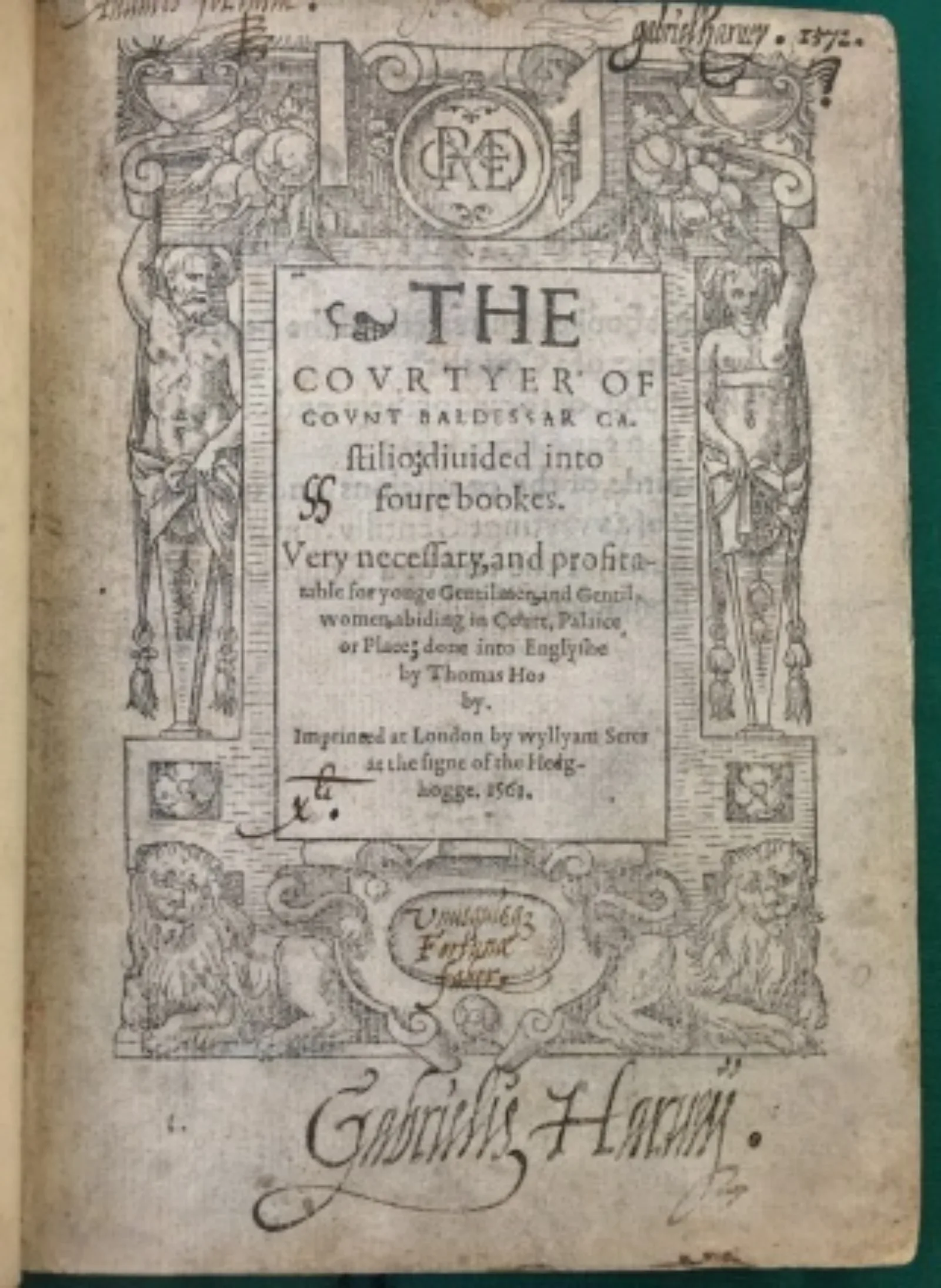 Learning How Gabriel Harvey Read His Castiglione | Newberry Library